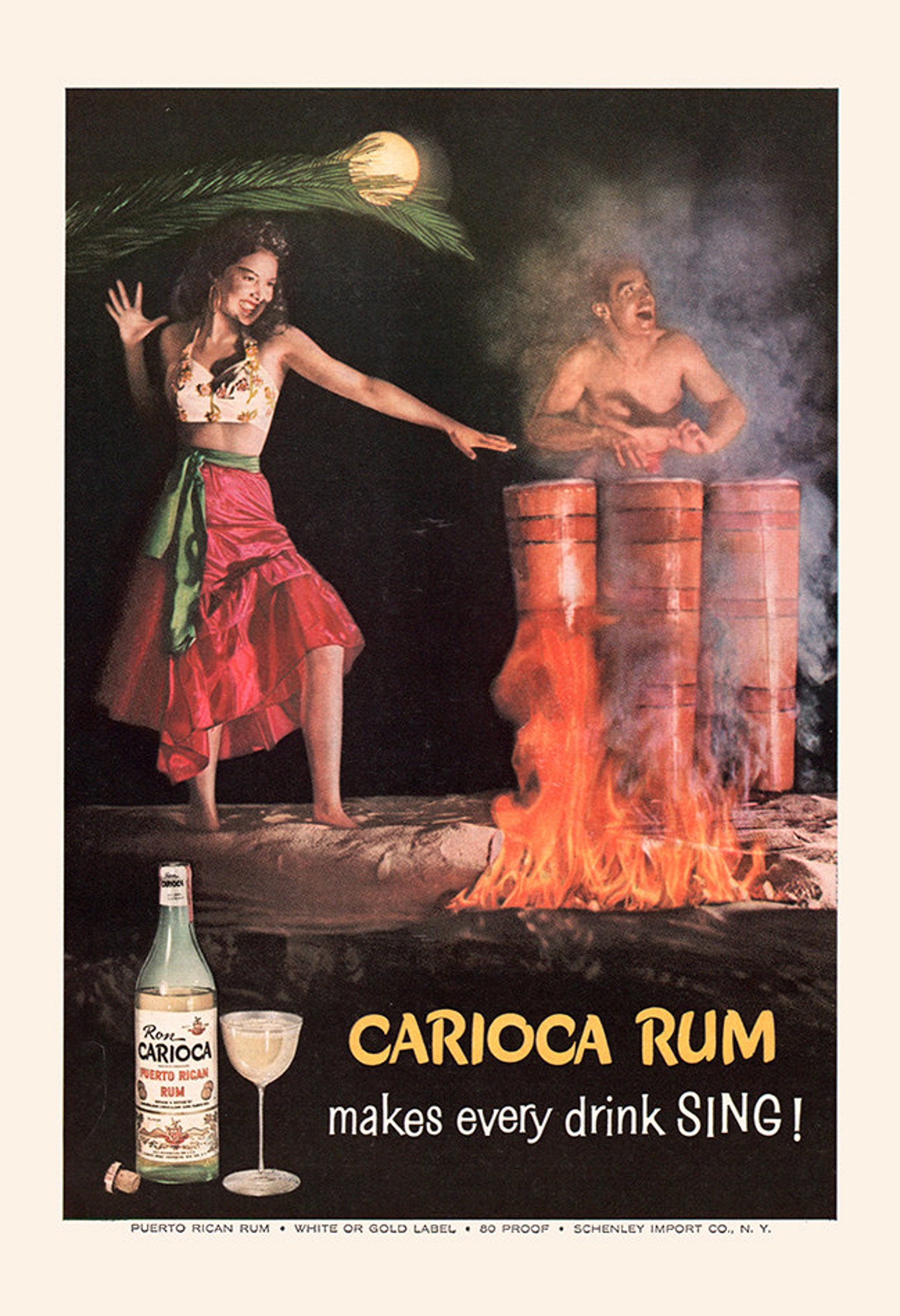 RETRO WHITE RUM Ad Kitsch Rum Ad Retro Bar Poster Man | Etsy
