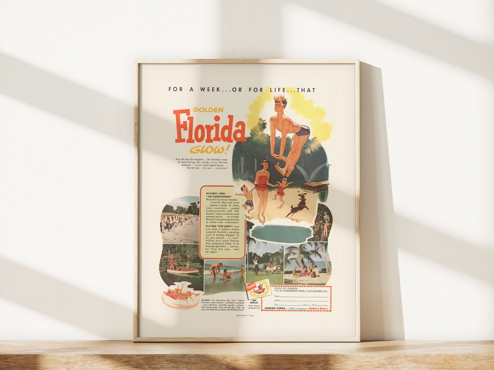 FLORIDA TRAVEL POSTER Vintage Florida Travel Ad Poster - Etsy