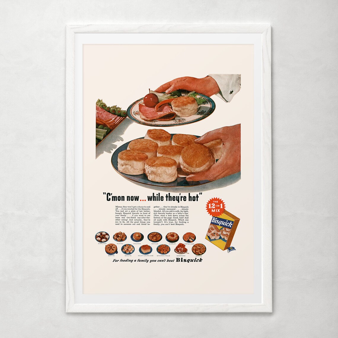 VINTAGE AD PRINT Biscuits Poster Retro 1950s Ad Print | Etsy