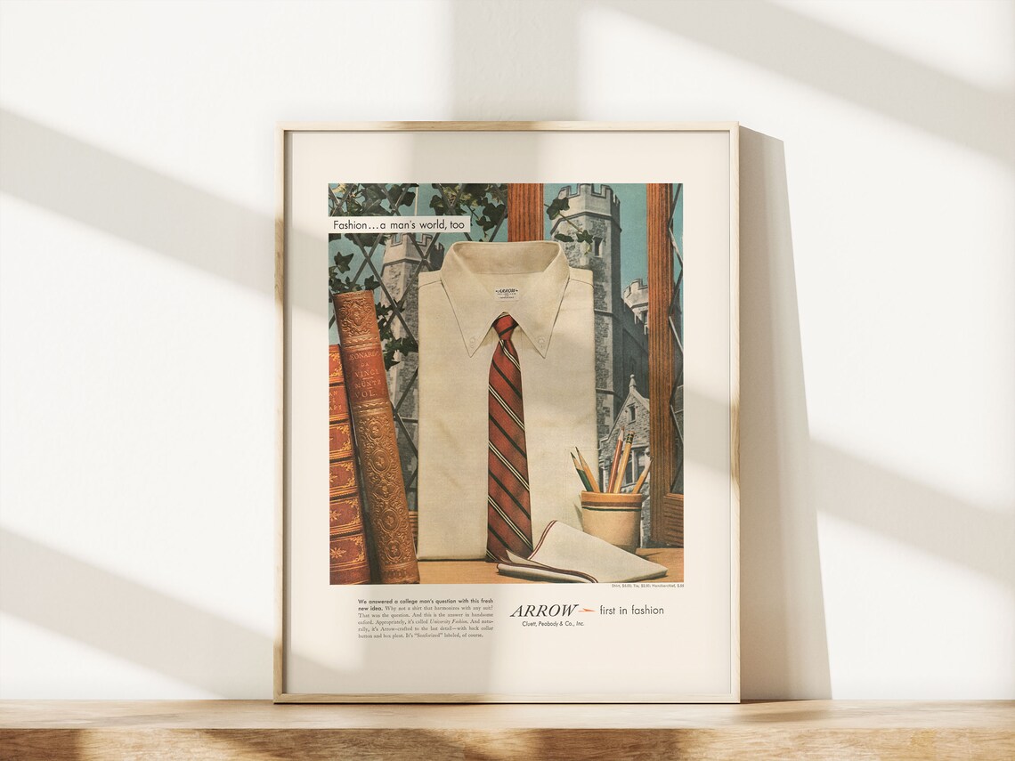 GENTLEMEN ADVERTISING ART Retro Mid-century Fashion Ad - Etsy