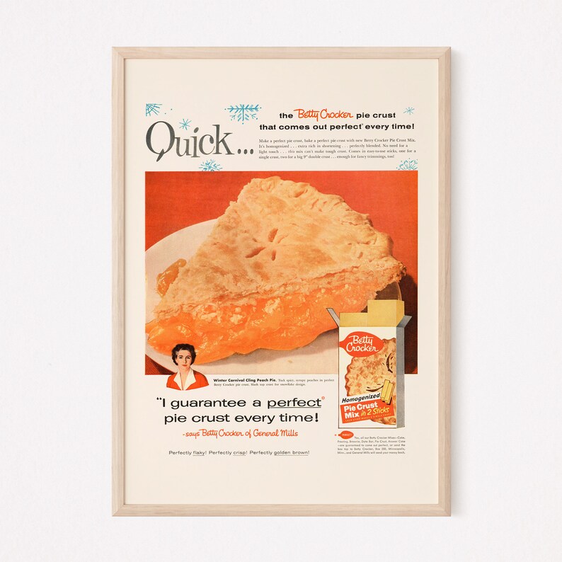 VINTAGE PIE AD Retro Mid-century Ad Pie Crust Ad Vintage - Etsy