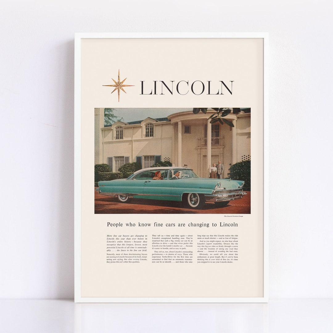 FANCY CAR AD, Classic Luxury Car Poster, Quality Reproduction, Garage ...