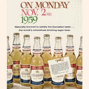 VINTAGE BEER AD, Canadian Beer Ad, Retro Mid-century Ad, High Quality ...