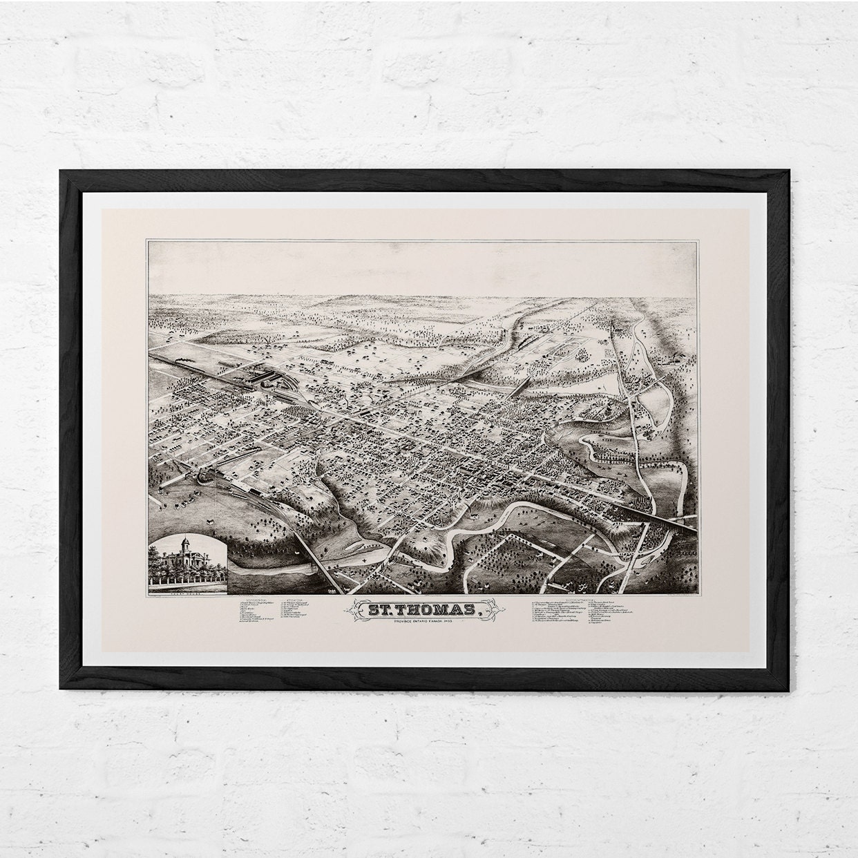 ST. THOMAS MAP Antique St Thomas Ontario Map Antique Map | Etsy Canada