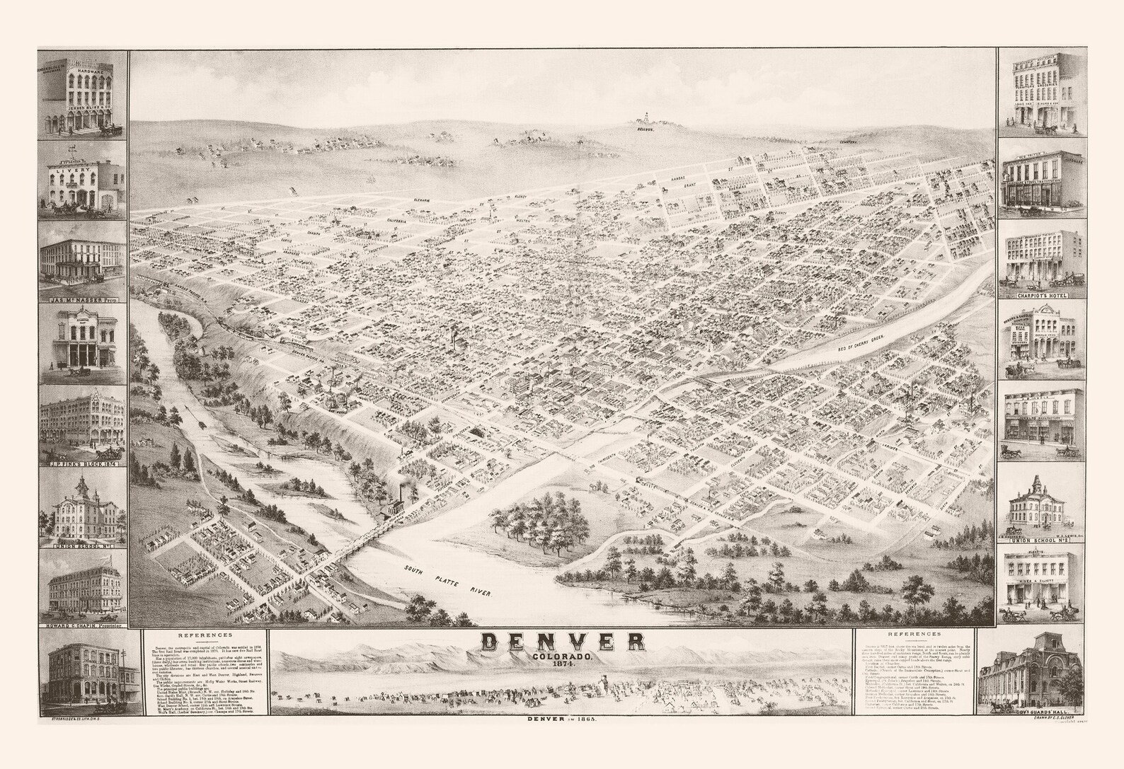 ANTIQUE DENVER MAP Vintage Map of Denver Colorado Old Map - Etsy