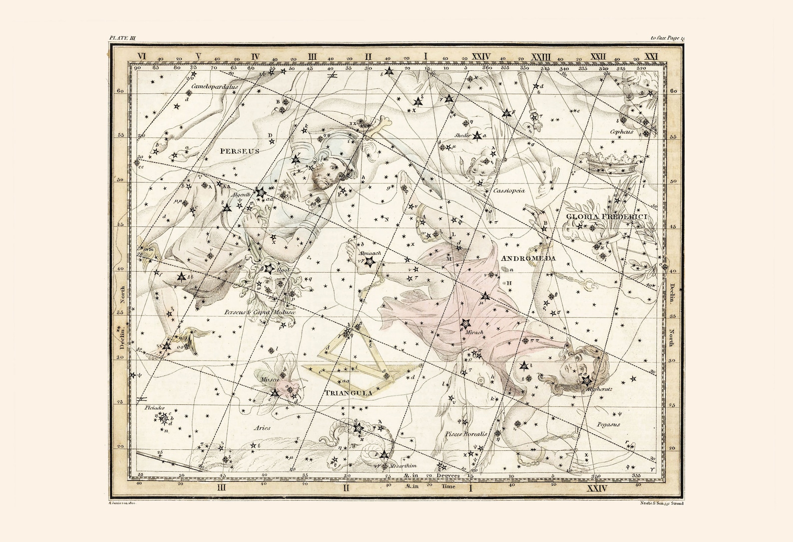 Antique ZODIAC Print ANTIQUE Star Map Print Professional - Etsy