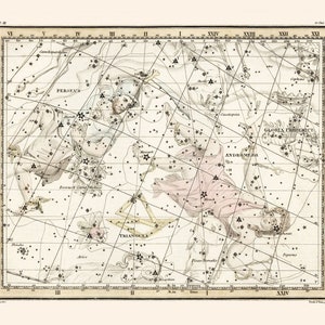 Antique ZODIAC Print, ANTIQUE Star Map Print, Zodiac Sign Gift ...