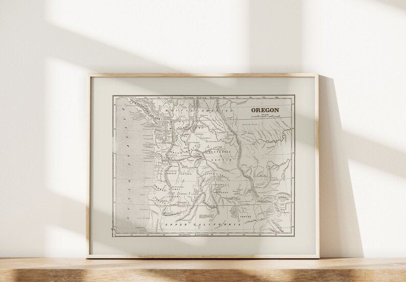 VINTAGE OREGON MAP Antique Map of Oregon Professional - Etsy
