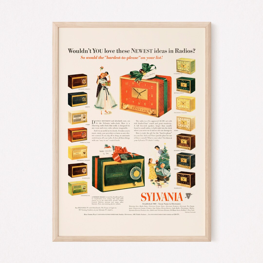 VINTAGE CLOCK RADIO Ad Retro Radio Ad 1950s Retro Poster - Etsy