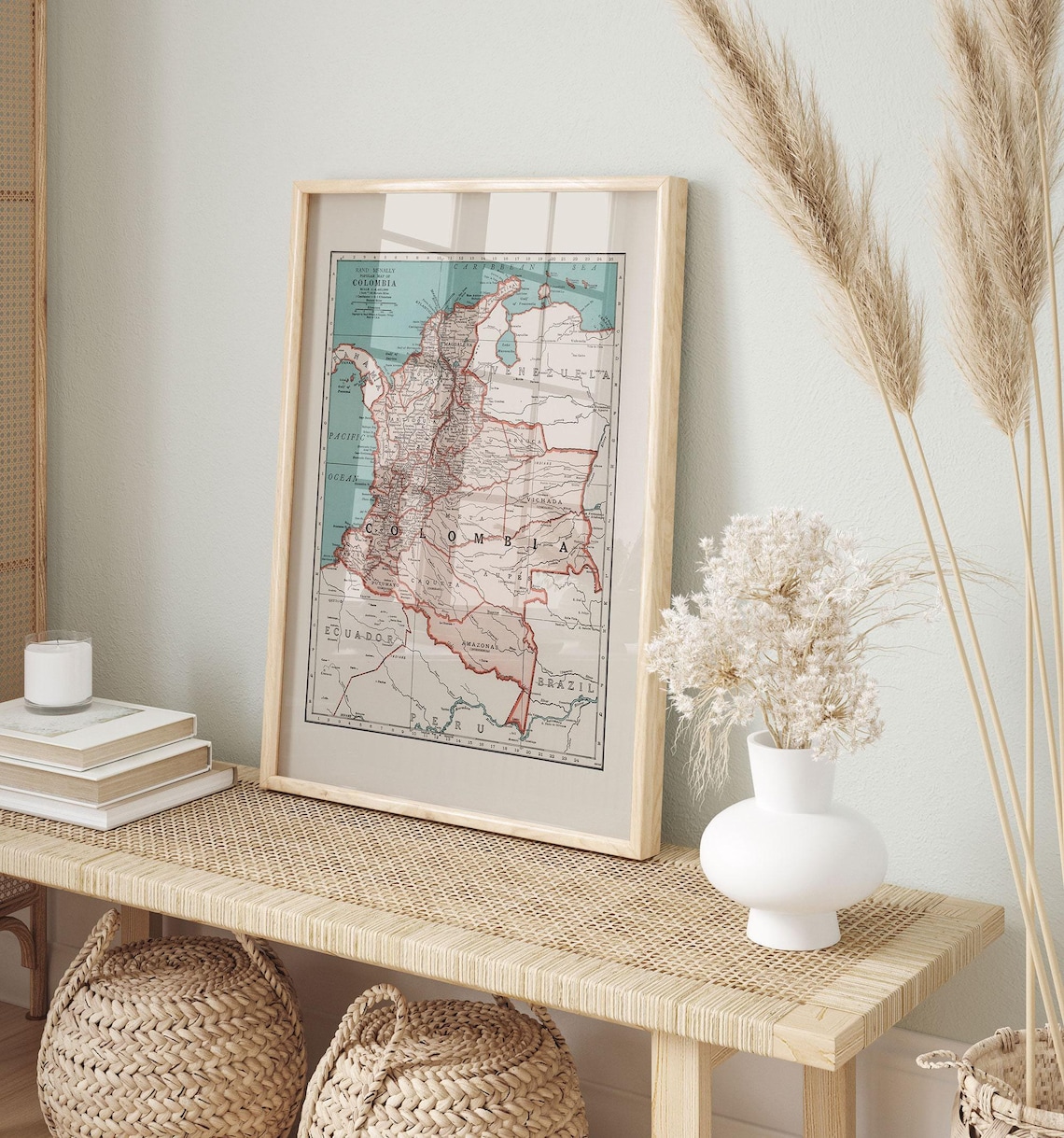 VINTAGE COLOMBIA MAP, Vintage Map of Colombia, Old Map Print, Vintage ...