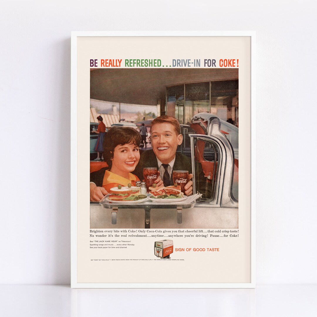 VINTAGE DRIVE-THRU Ad, Retro Ad, Retro Mid-century Ad, High Quality ...