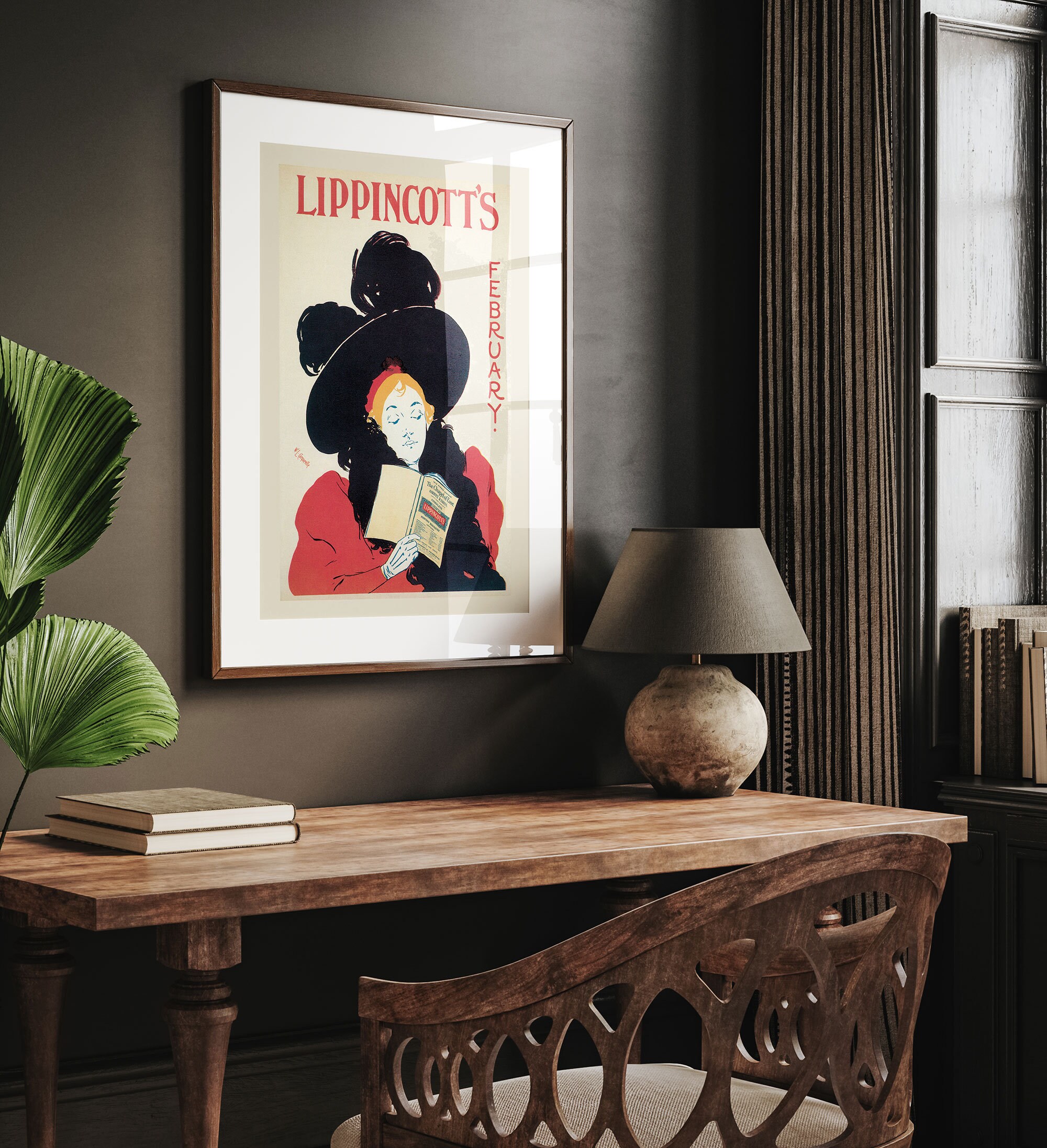Vintage LIPPINCOTT'S Poster Art Nouveau Poster Bibliophile - Etsy Canada