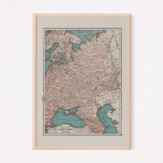 MAPA DE EUROPA DEL ESTE Mapa vintage de Europa del Este - Etsy España