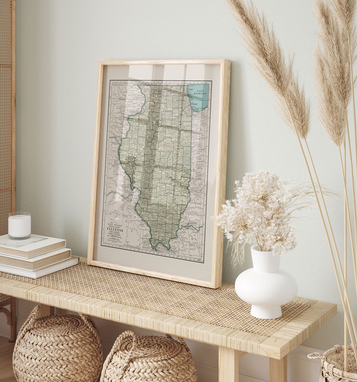 ILLINOIS MAP PRINT Vintage Map of Illinois Old Map Print - Etsy
