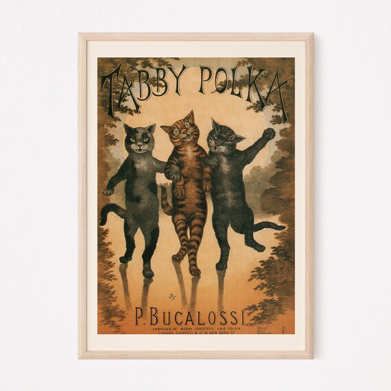 CRAZY CAT POSTER Tabby Polka Cat Print Cat Lover Poster - Etsy