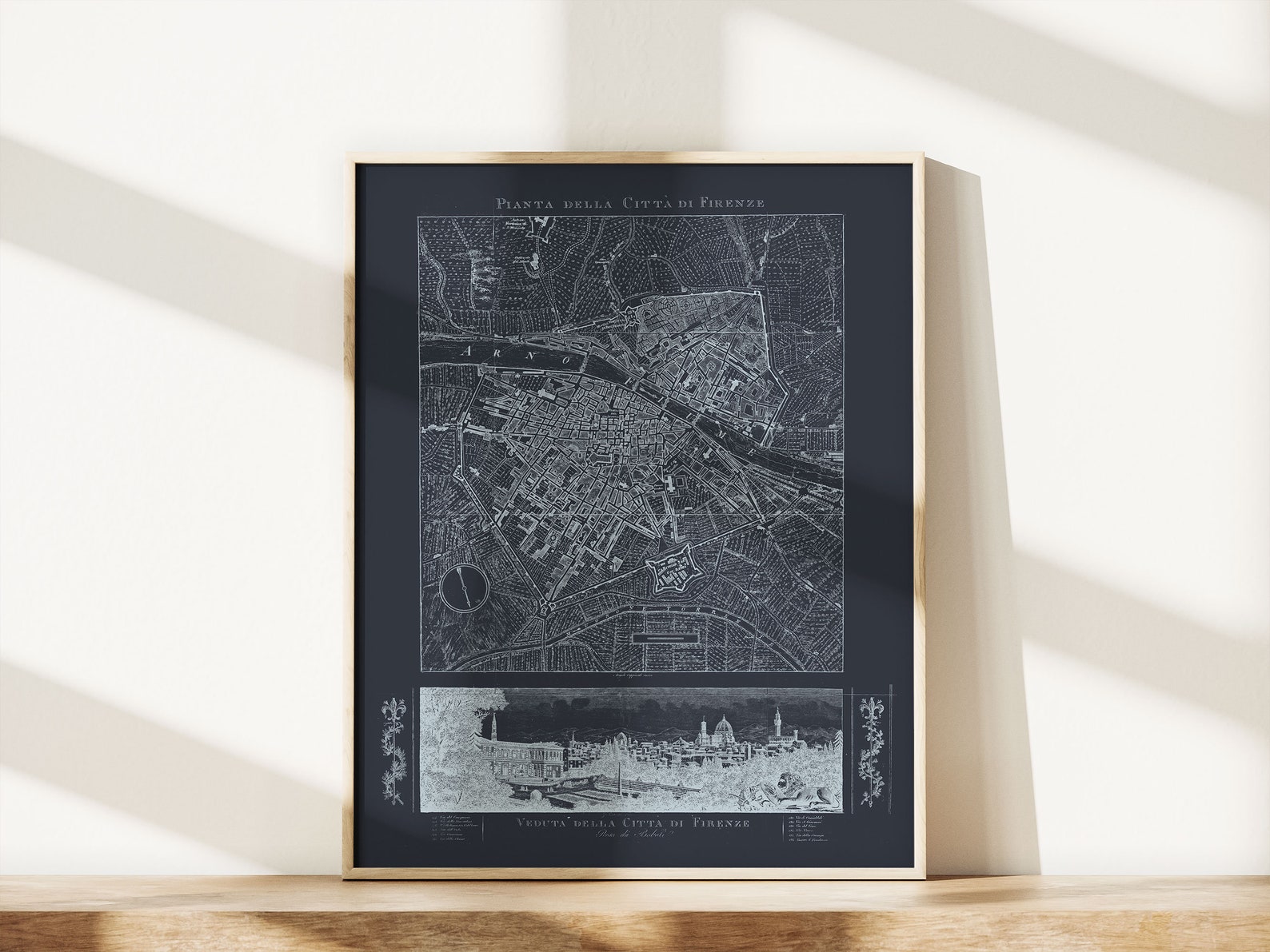 FLORENCE MAP ART Blueprint Map of Floence Italy Vintage - Etsy