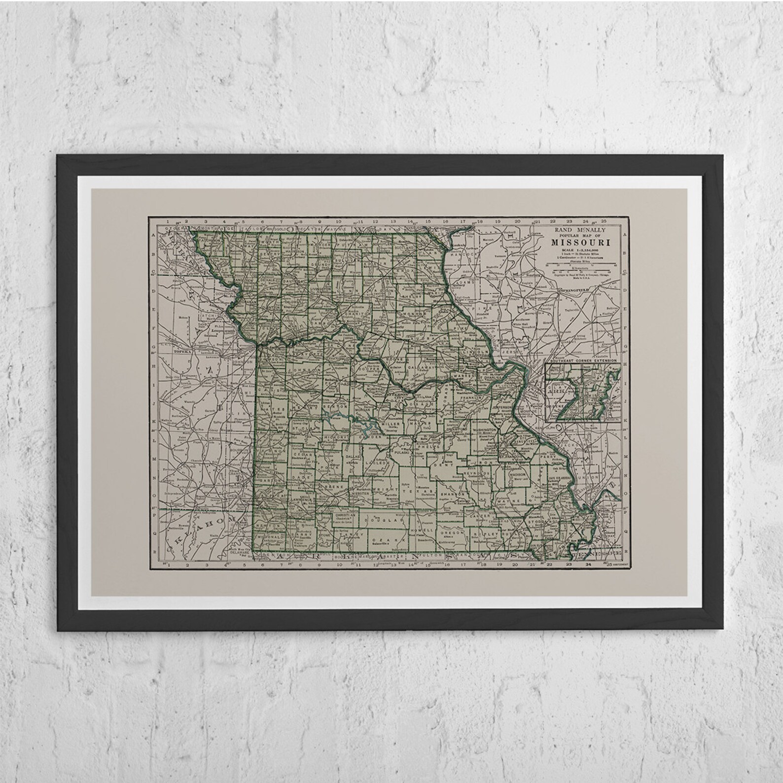 VINTAGE MISSOURI MAP Vintage Map of Missouri Wall Art | Etsy