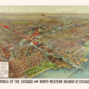NORTH-WESTERN RAILWAY Map, Professional Reproduction, Antique Railroad ...