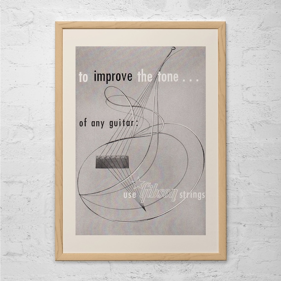 VINTAGE GUITAR STRINGS Ad Retro Mid-Century Ad Vintage | Etsy