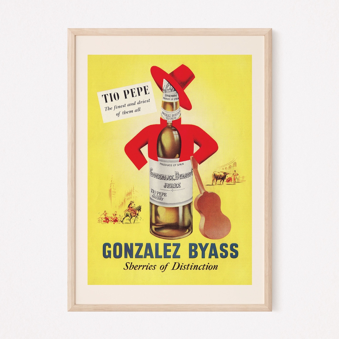 VINTAGE SHERRY ADVERTISING Poster Vintage Sherry Ad Yellow - Etsy