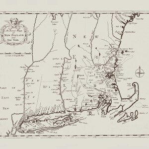 ANTIQUE NEW ENGLAND Wall Art New England Map Antique | Etsy