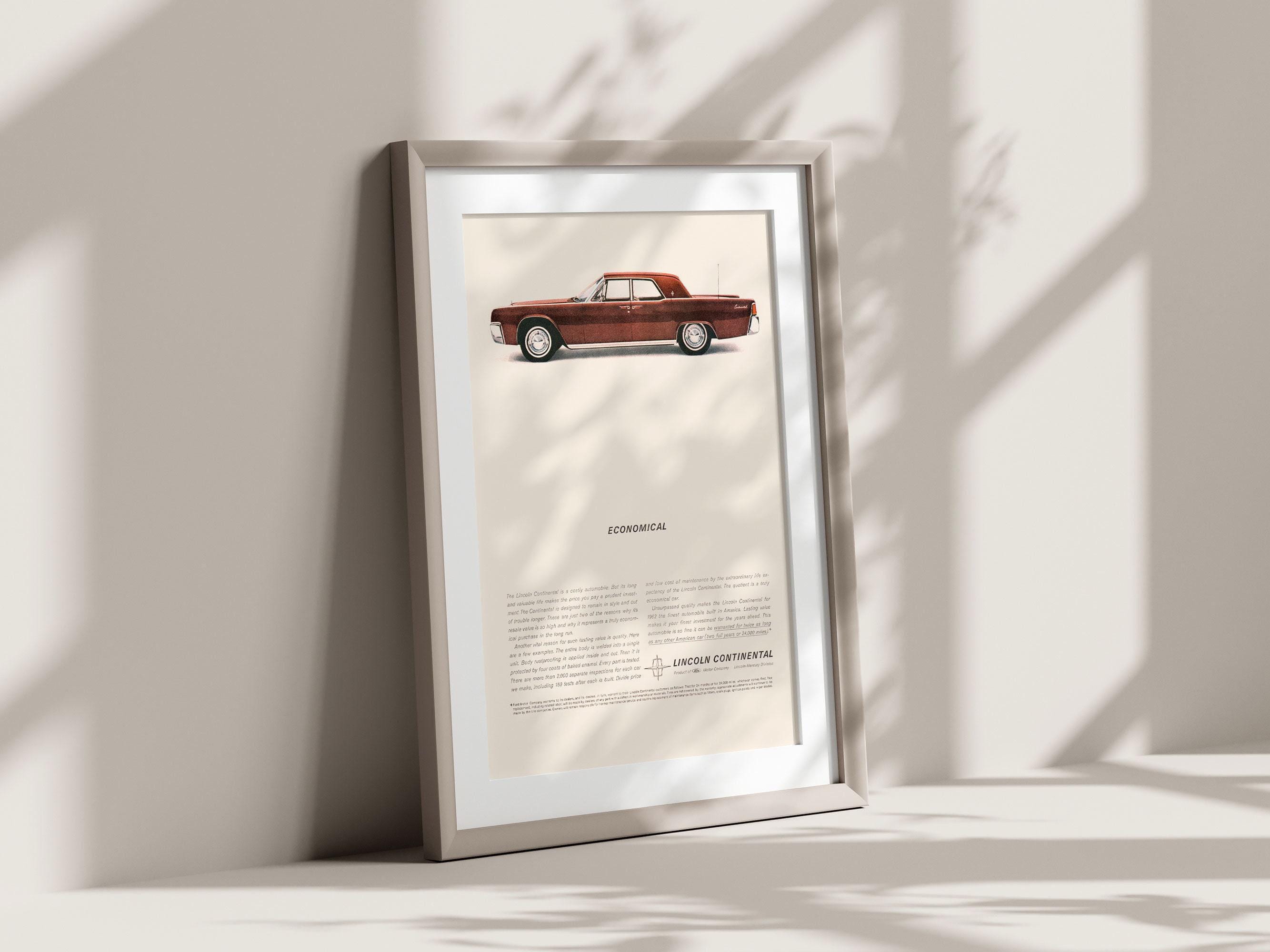 RED CAR AD, Classic Car Poster, Garage Wall Art, Mechanic Gift ...