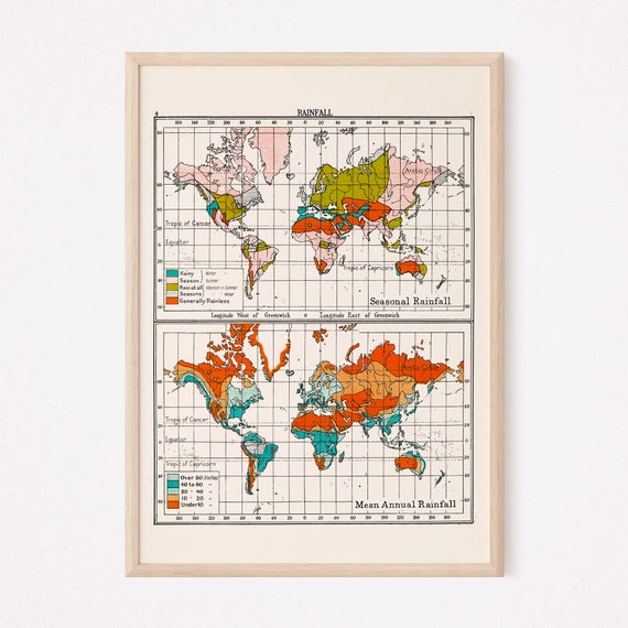 VINTAGE WORLD MAP Vintage Map Wall Art Vintage Map - Etsy