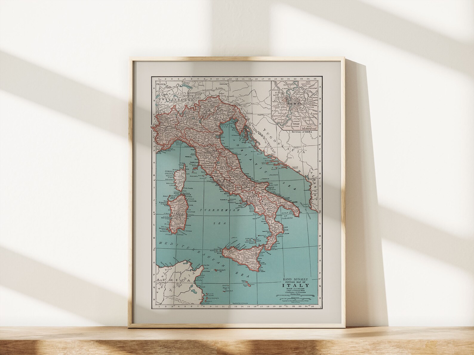ITALY MAP PRINT Vintage Map of Italy Old Map Print - Etsy
