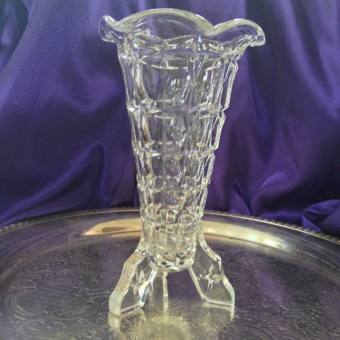 Art Deco Rocket Vase, Indiana Constellation 300, Tripod Footed , Early ...