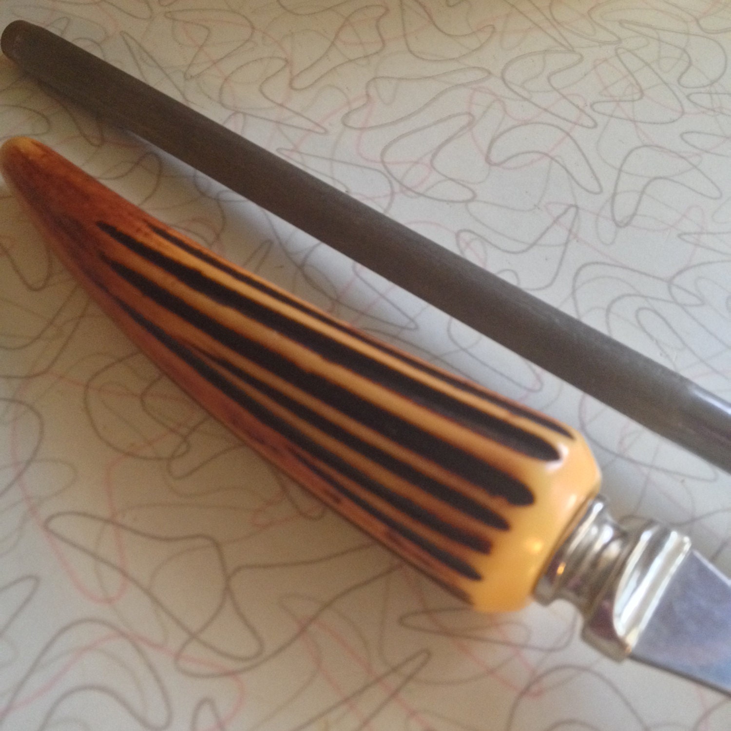 Bakelite Handle Cutlery Fork Antler Design Carving Fork With - Etsy