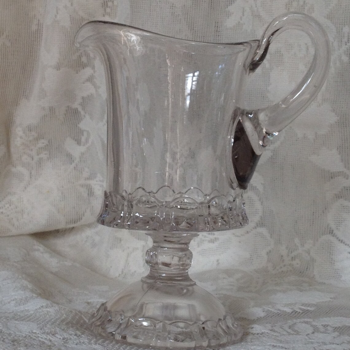 EAPG Adams Glass Co Apollo Pedestal Cream Pitcher Sun Purple - Etsy
