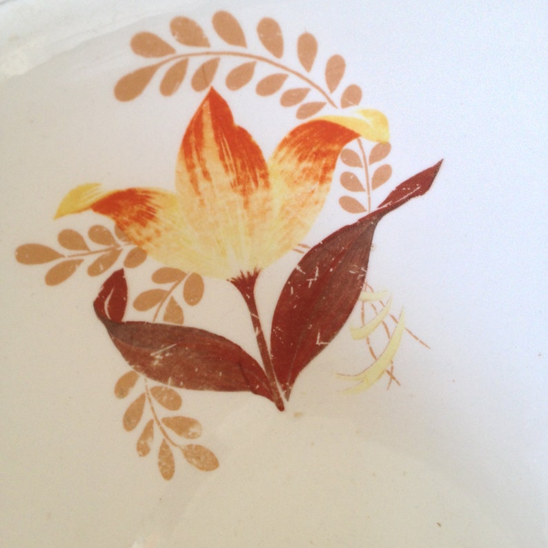 Bakerite Tulip Mixing Bowl, 1940s Harker Pottery Ringed Bowl, Ivory ...