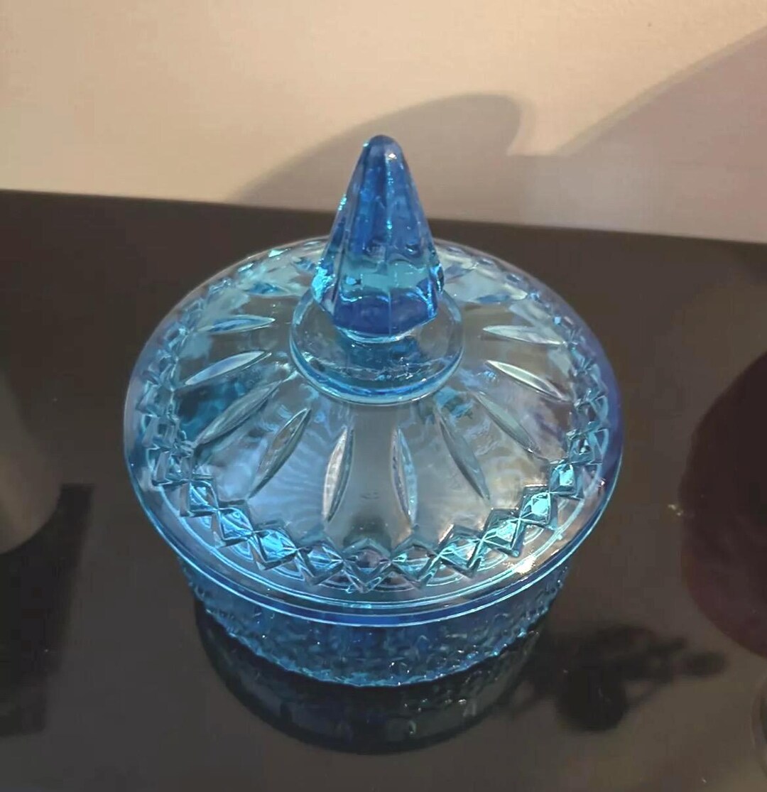 Vintage Princess Blue Spire Indiana Glass Covered Dish - Etsy