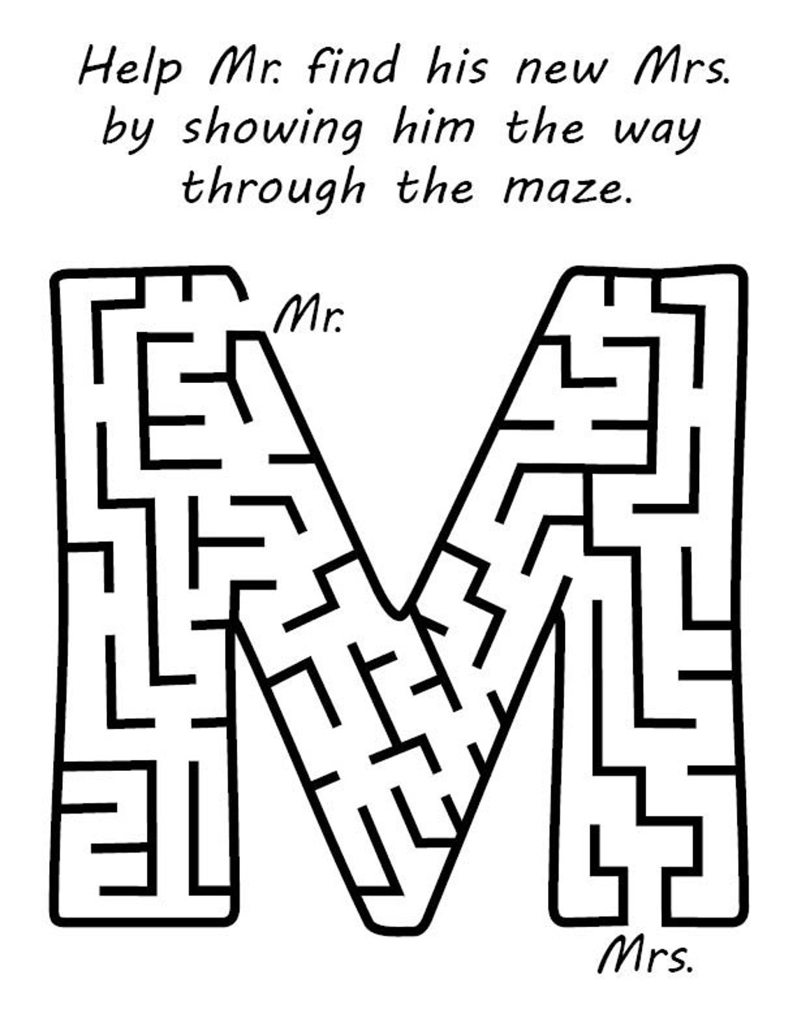Wedding Maze Activity Page - Etsy Australia