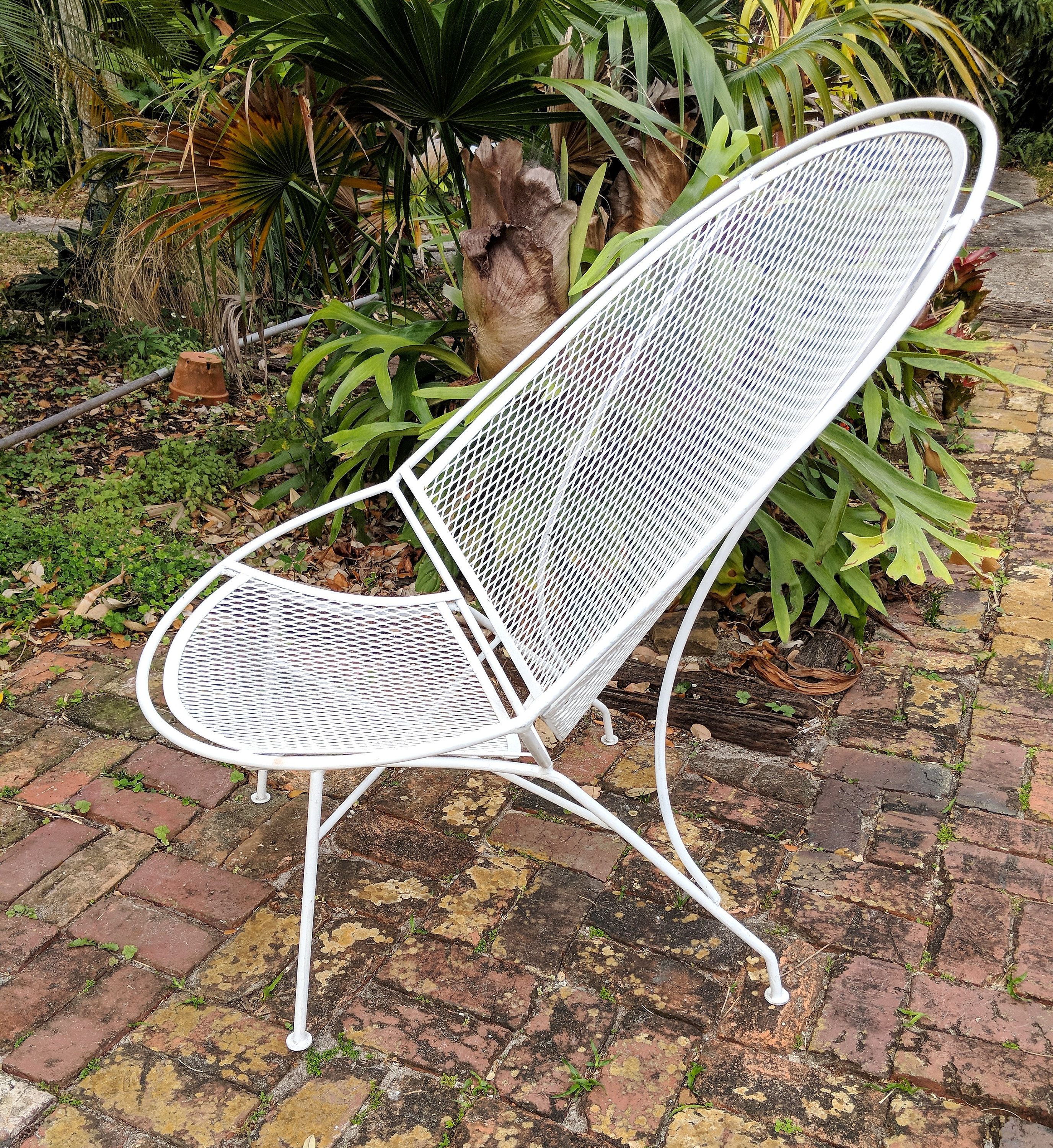 1960s Mid century Modern Salterini Radar White Metal Patio Chair Etsy