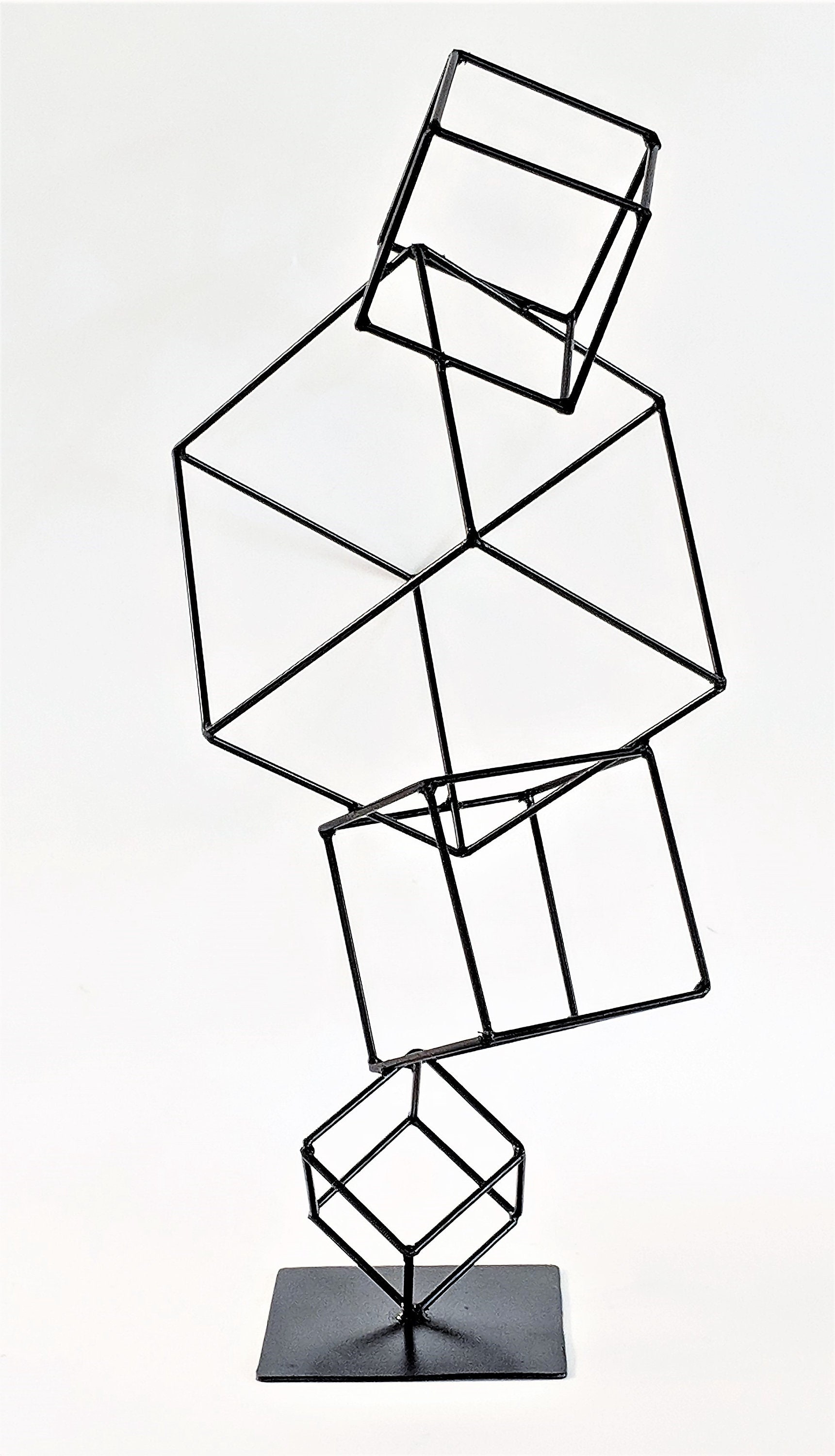 Hand Welded Metal Cubes Table Sculpture - Etsy