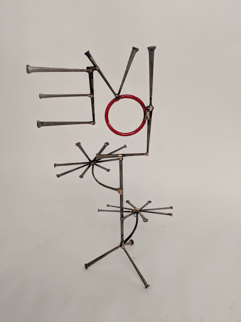 Abstract Welded Metal Art LOVE Table Sculpture - Perfect Valentine's ...