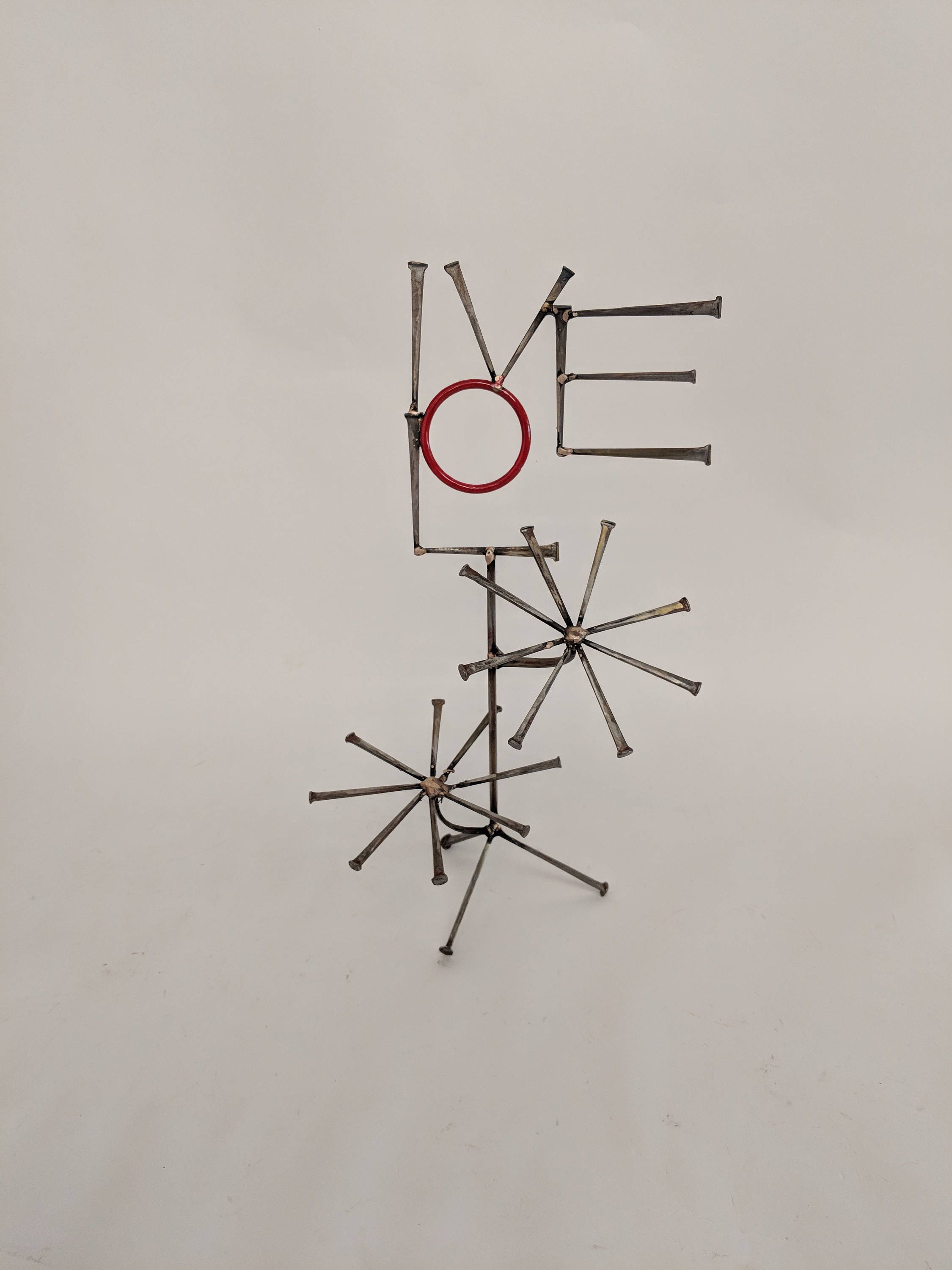 Abstract Welded Metal Art LOVE Table Sculpture - Perfect Valentine's ...