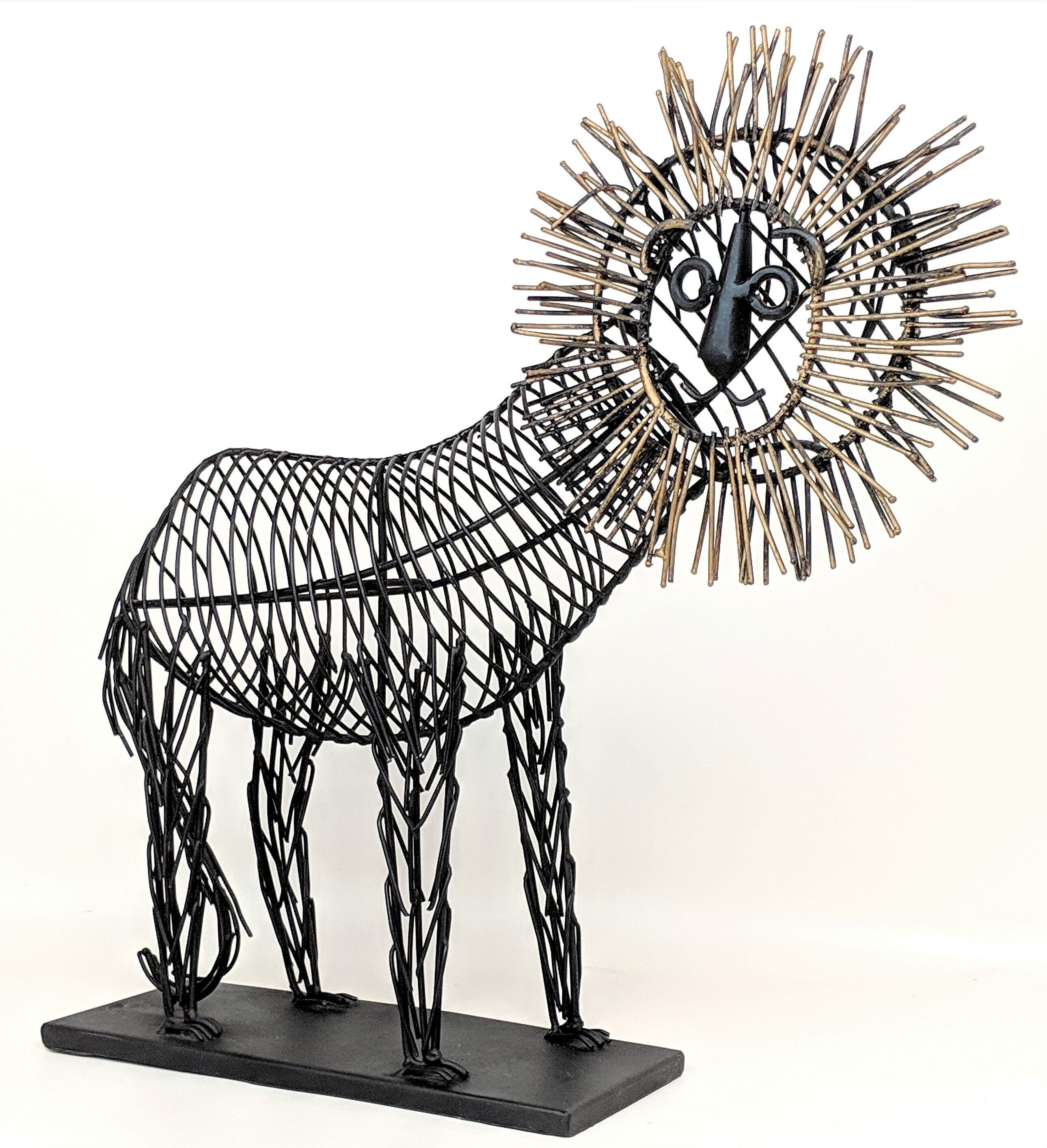 Vintage Wire Table Sculpture of a Lion - Etsy