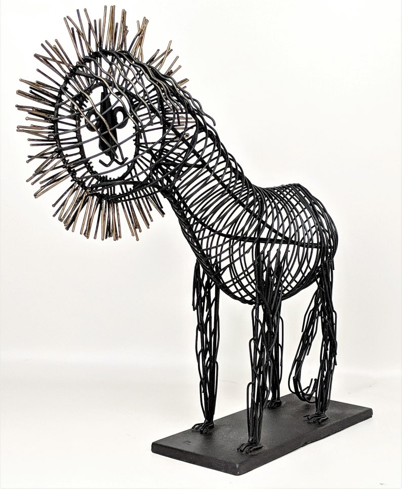 Vintage Wire Table Sculpture of a Lion - Etsy