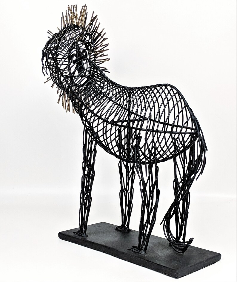 Vintage Wire Table Sculpture of a Lion - Etsy