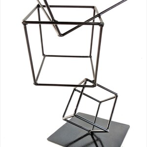 Hand Welded Metal Cubes Table Sculpture - Etsy