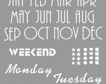 Week Days Stencil | Etsy