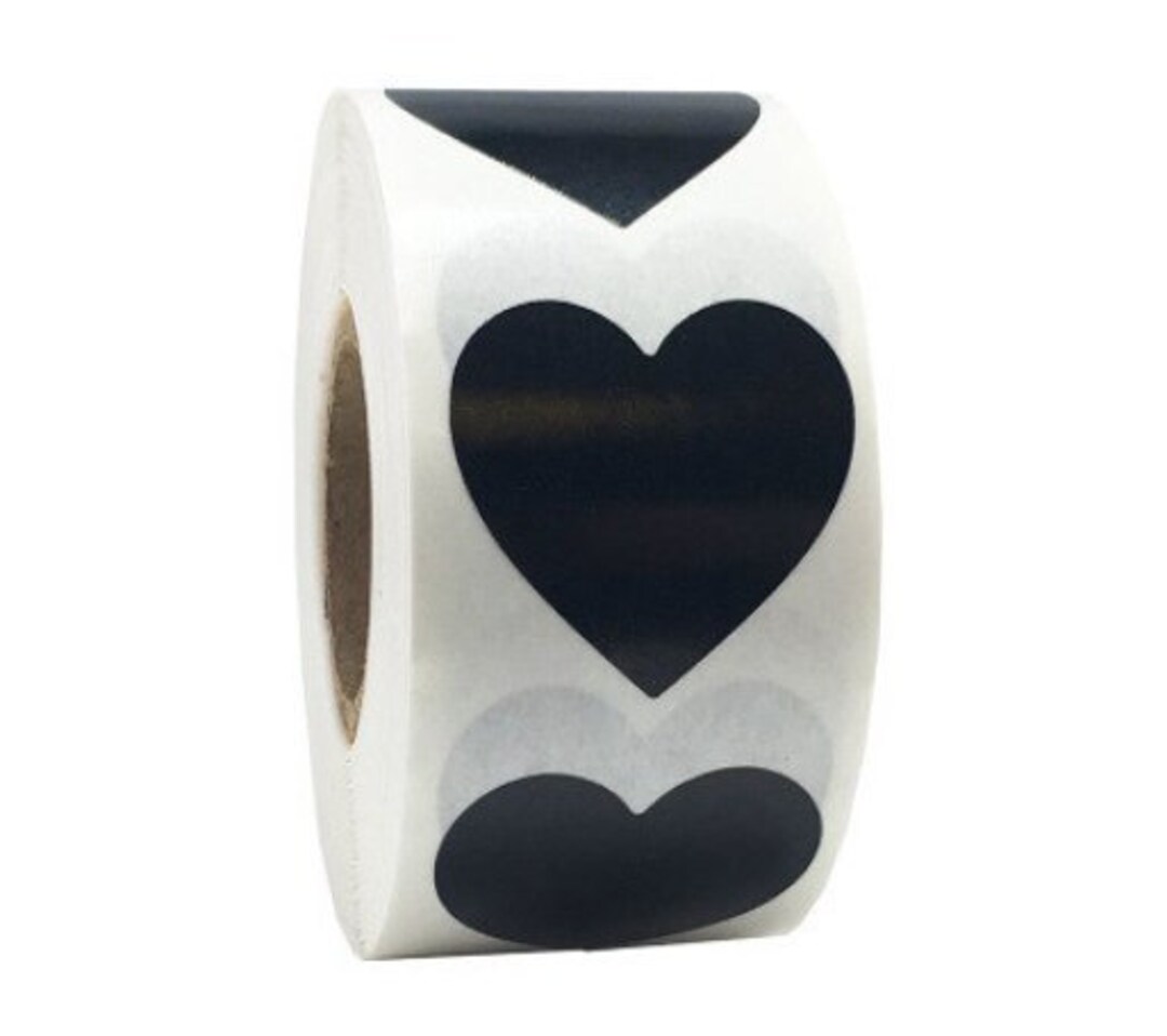 25 Black Heart Stickers Black Hearts Stickers Color Coding Price ...