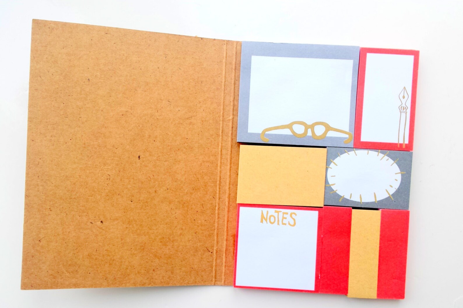 Sticky Notes in a Kraft Booklet gold Foil Detailed Front - Etsy