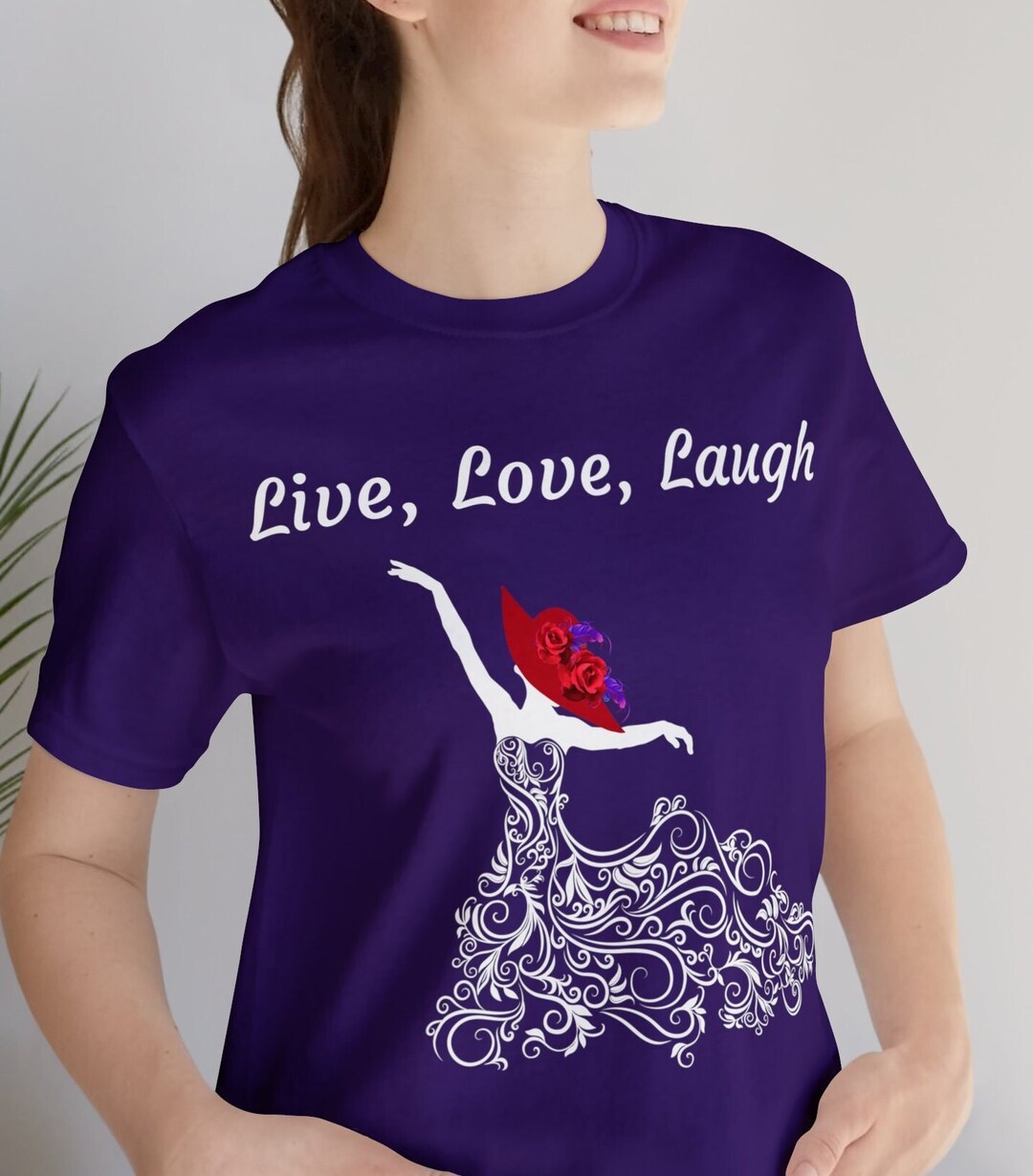 Red Hat T-shirt: Dancing Lady Graphic Tee - Etsy