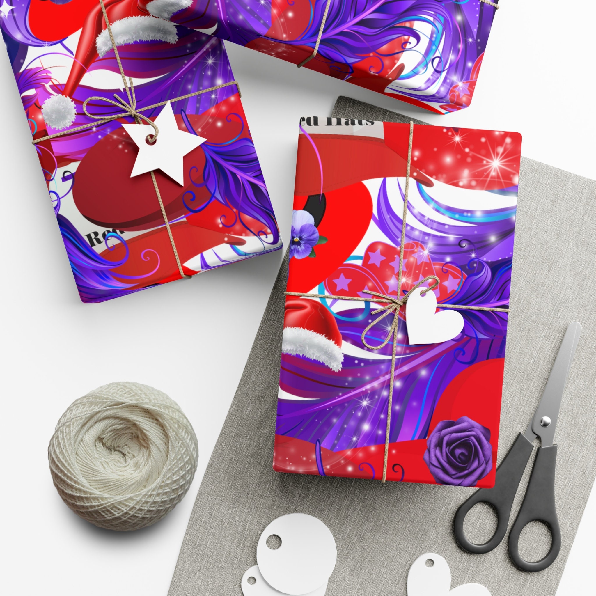 Red Hat Society Gift Wrap Papers, RHS Gift, Red Hat Gift - Etsy
