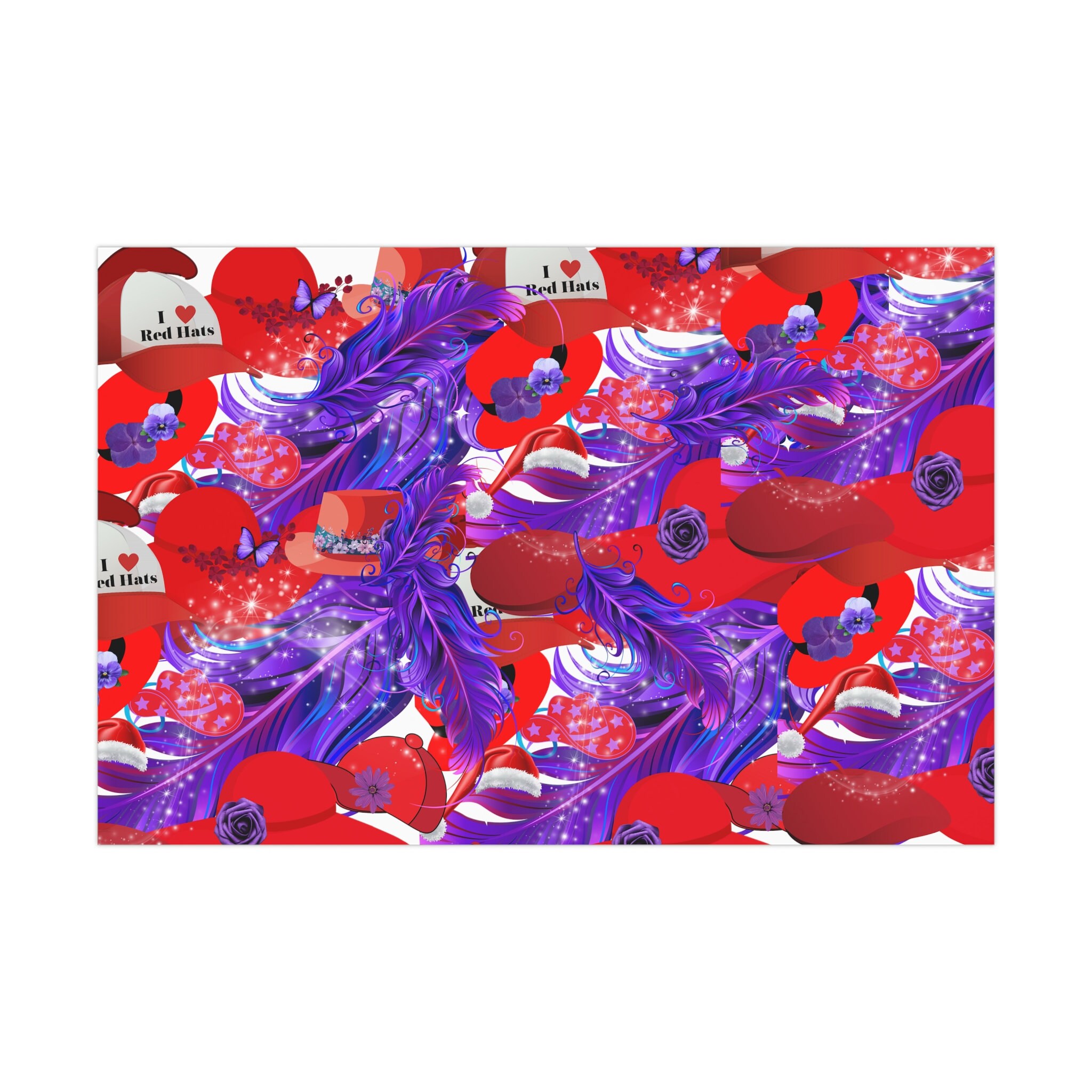 Red Hat Society Gift Wrap Papers, RHS Gift, Red Hat Gift - Etsy