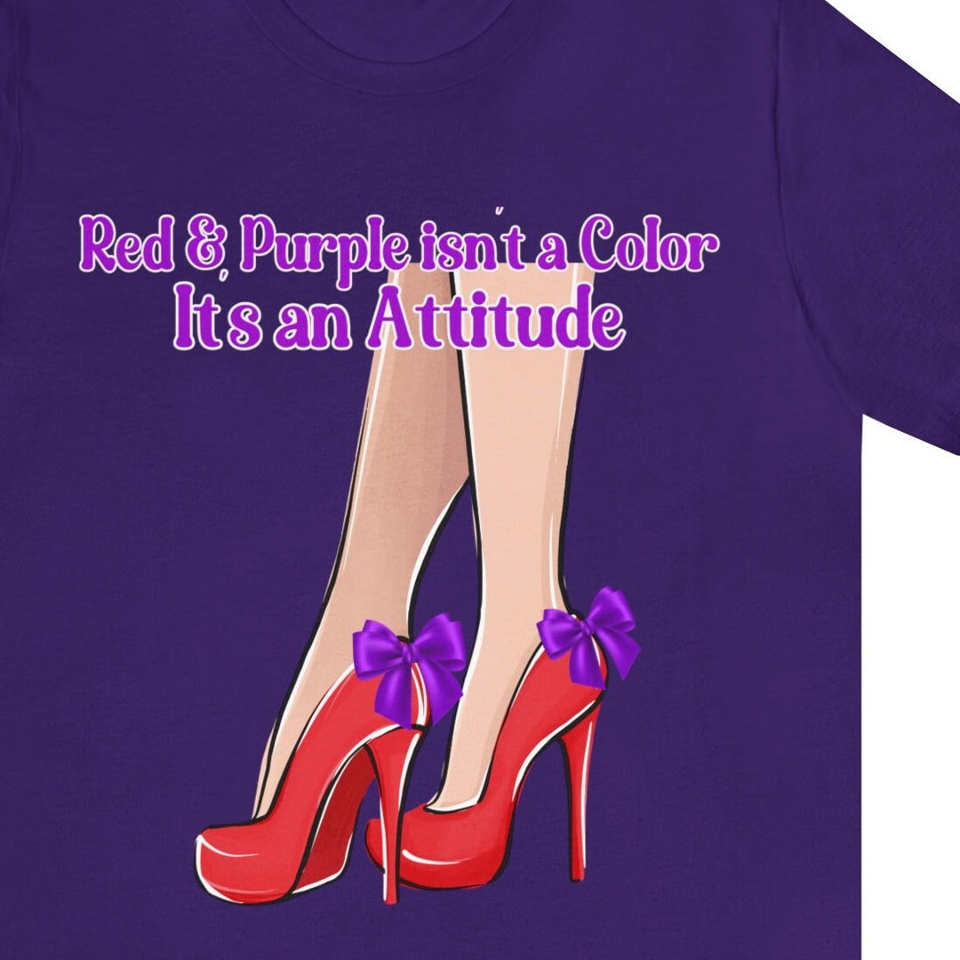 Red & Purple Attitude Shirt: Red Hatter Tee - Etsy