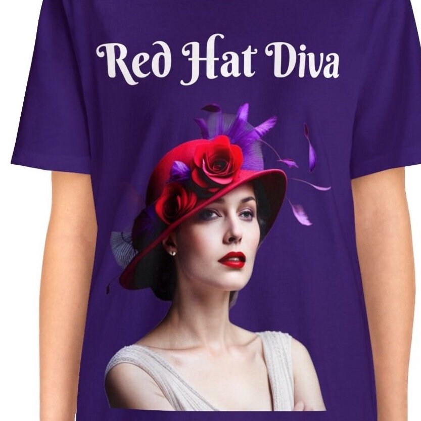 Red Hat Diva Red Hat Shirt Available in Red or Purple Soft Bella and ...